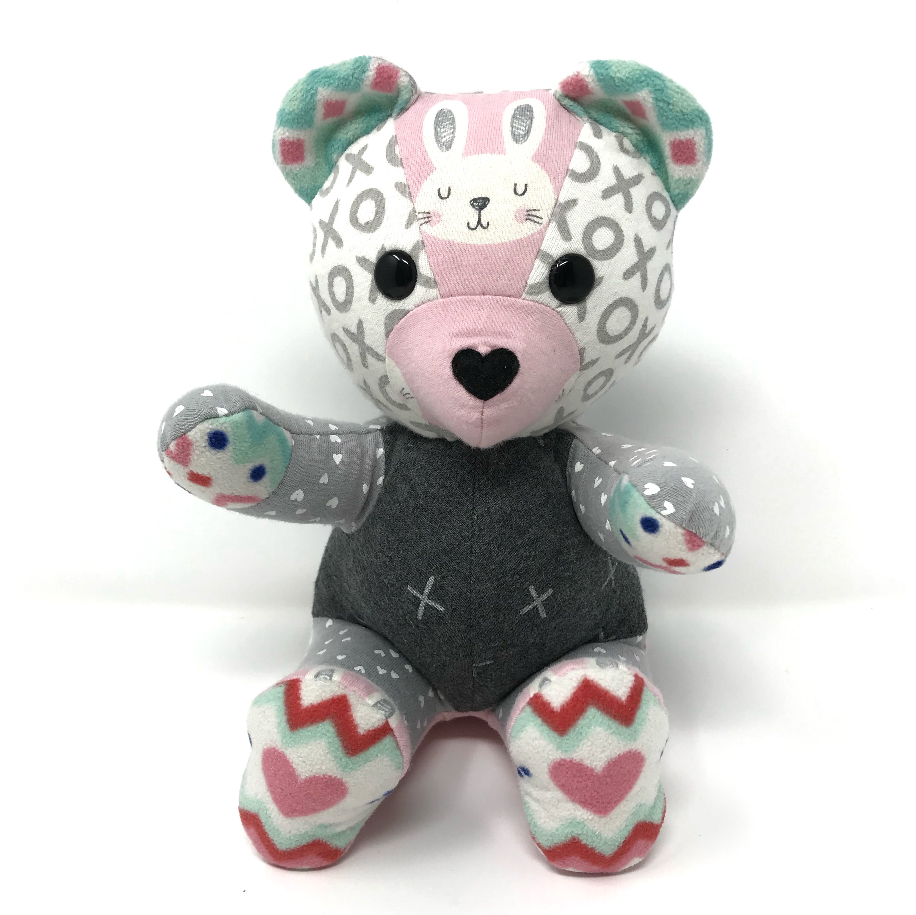 Patchwork Baby Clothes Keepsake Bear – Nestling Keepsakes