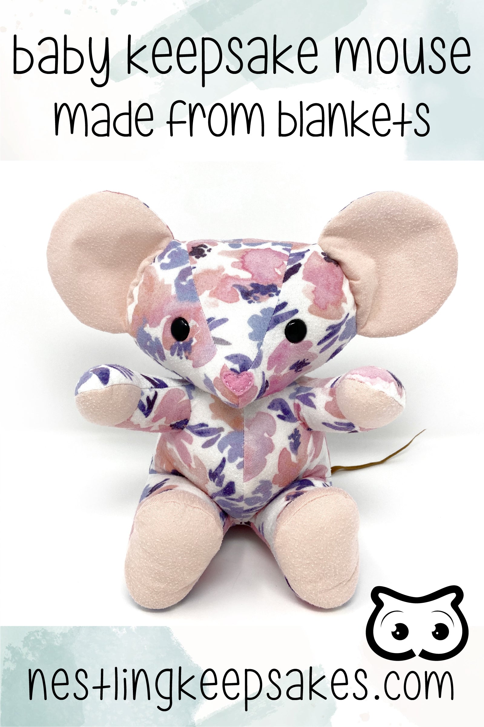 Baby Keepsake Mouse made from Swaddle Blankets – Nestling Keepsakes
