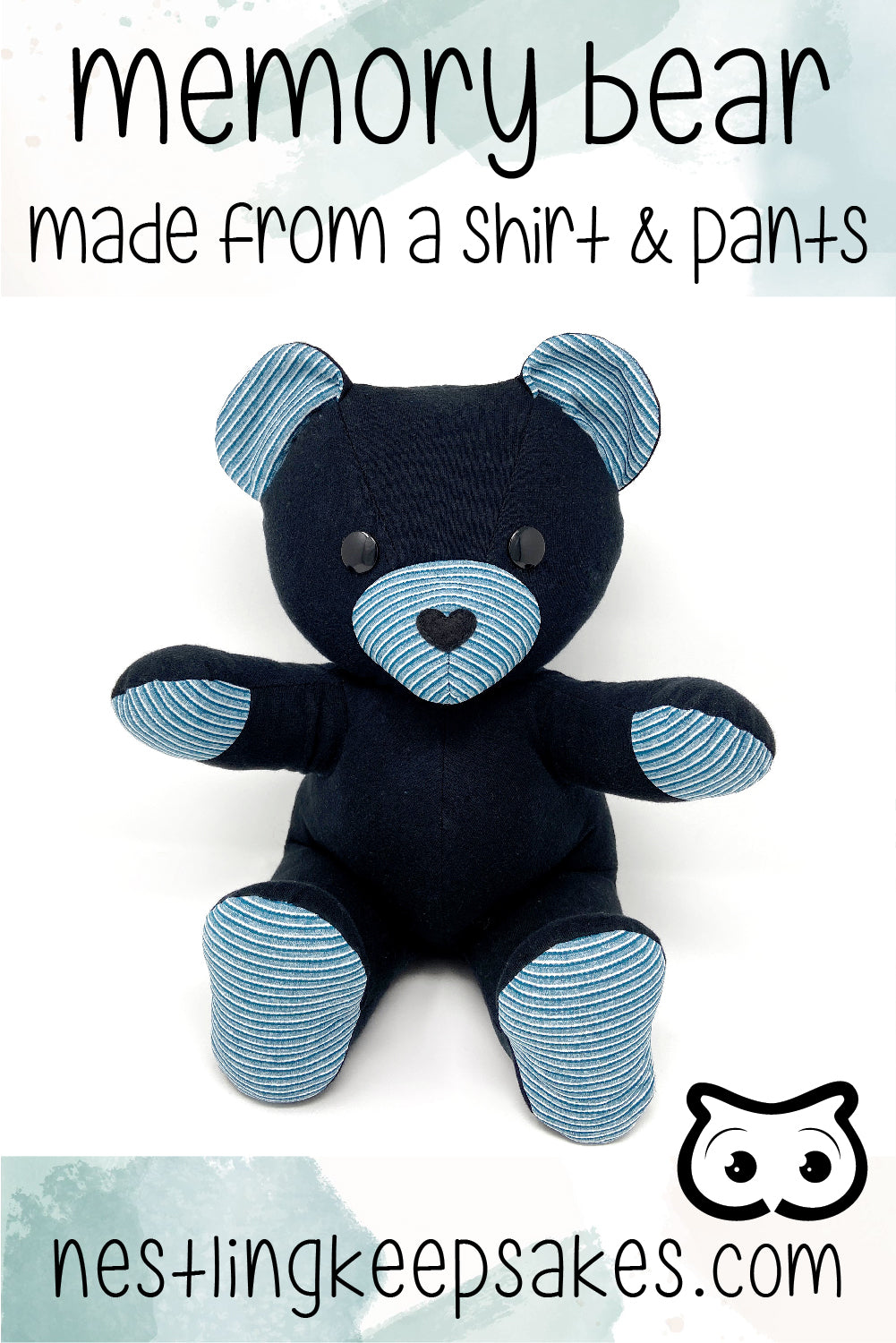 Memory Bear made from a Shirt & Pants – Nestling Keepsakes