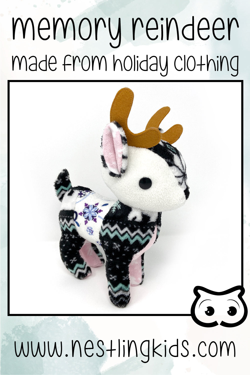 Memory Reindeer made from Holiday Clothing – Nestling Keepsakes