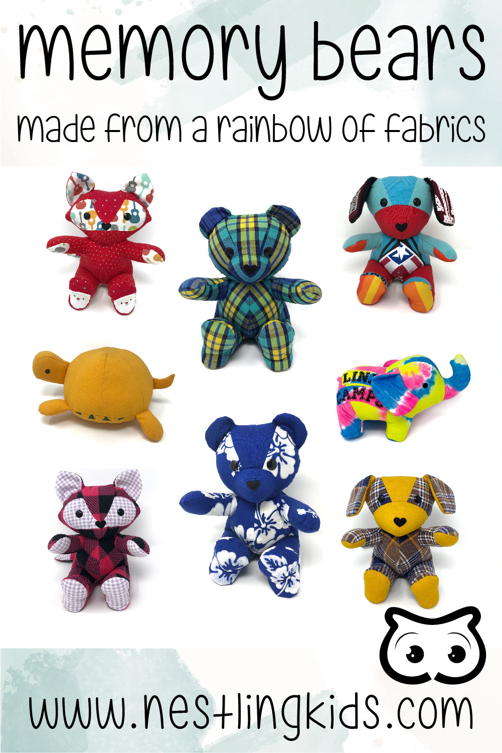 A Rainbow of Memory Bears – Nestling Keepsakes
