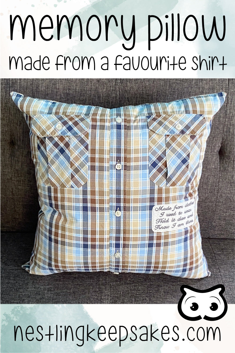 Memory Pillows made from Shirts – Nestling Keepsakes