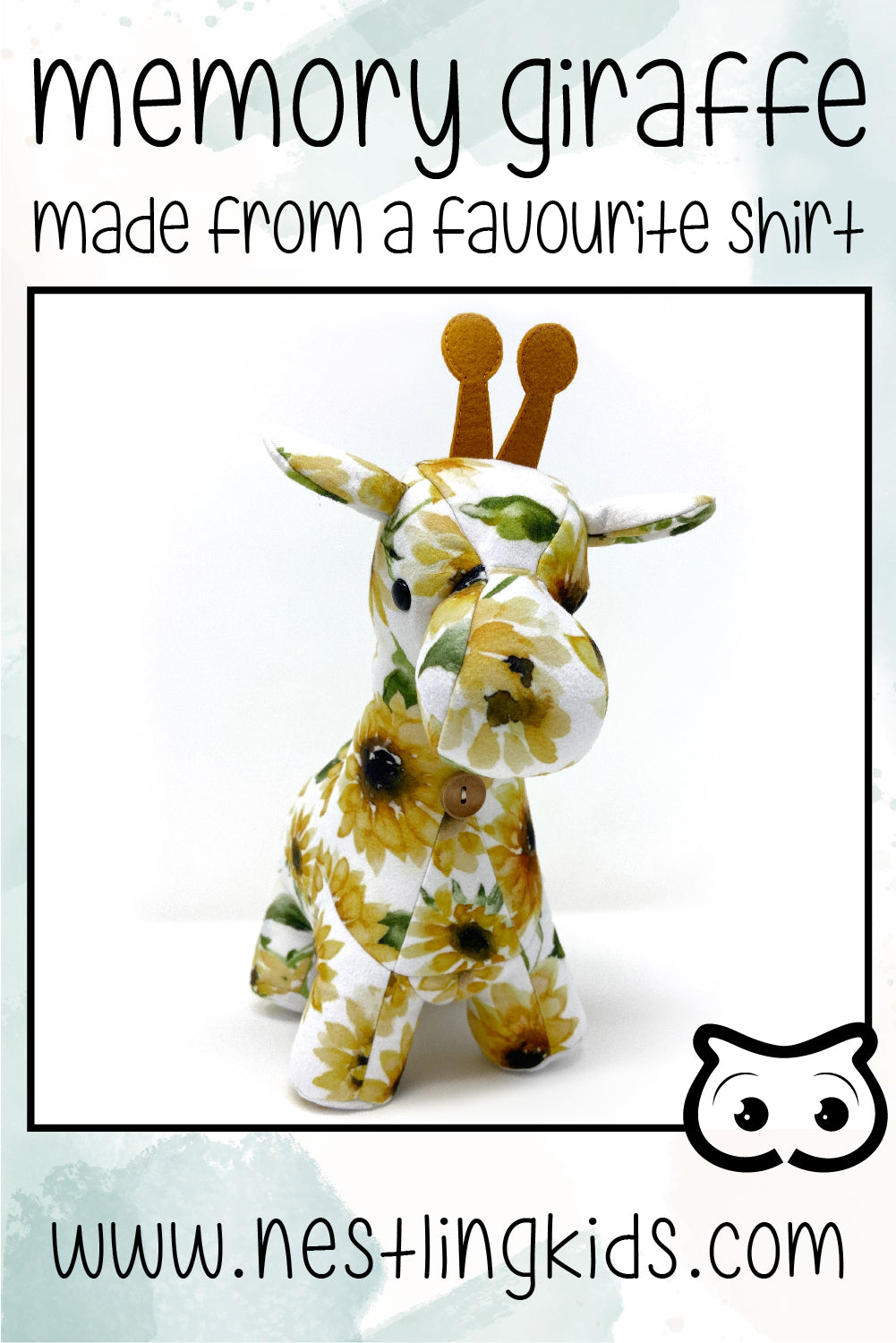 Sunflower Print Memory Giraffe – Nestling Keepsakes