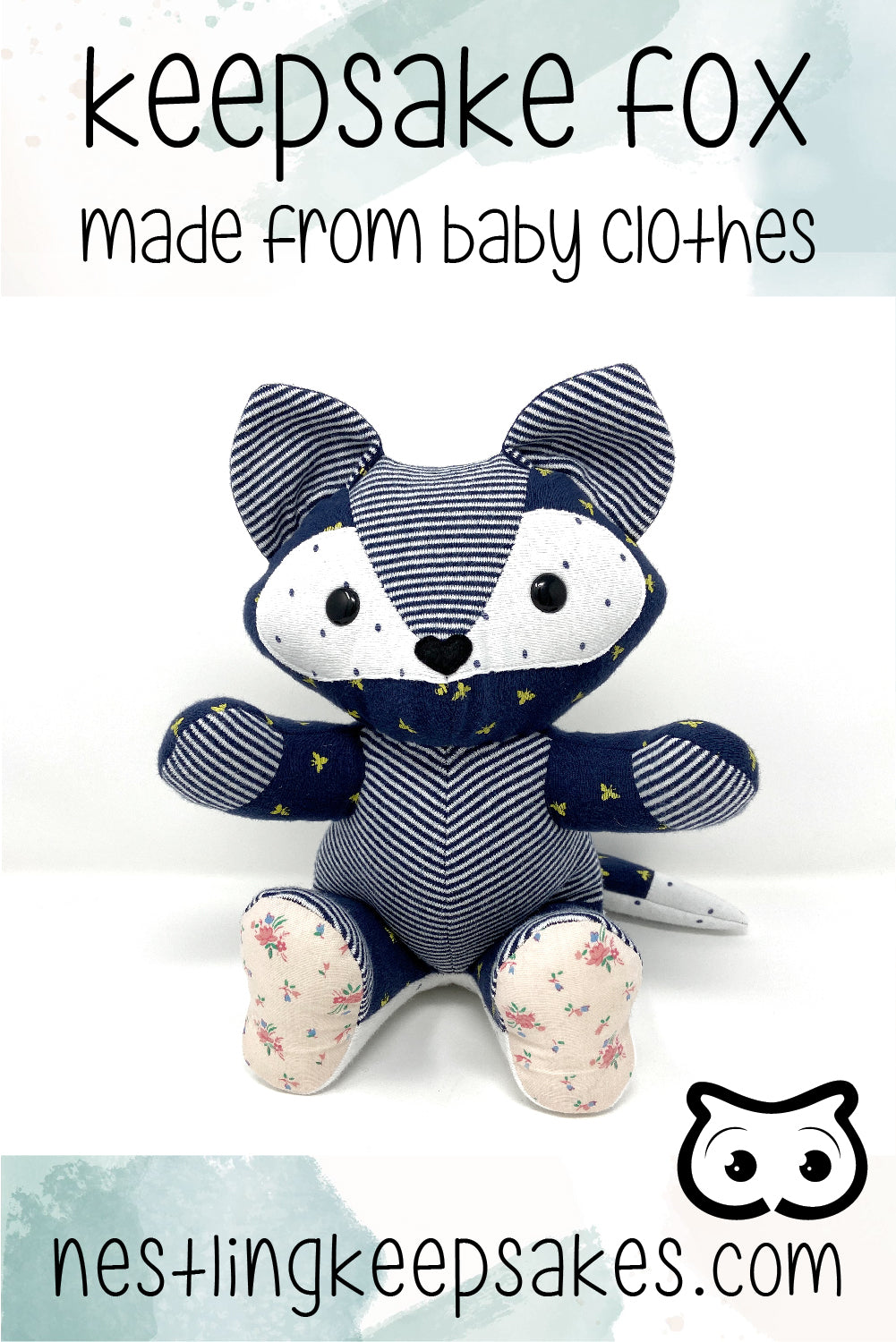 Baby Keepsake Fox made from Sleepers – Nestling Keepsakes