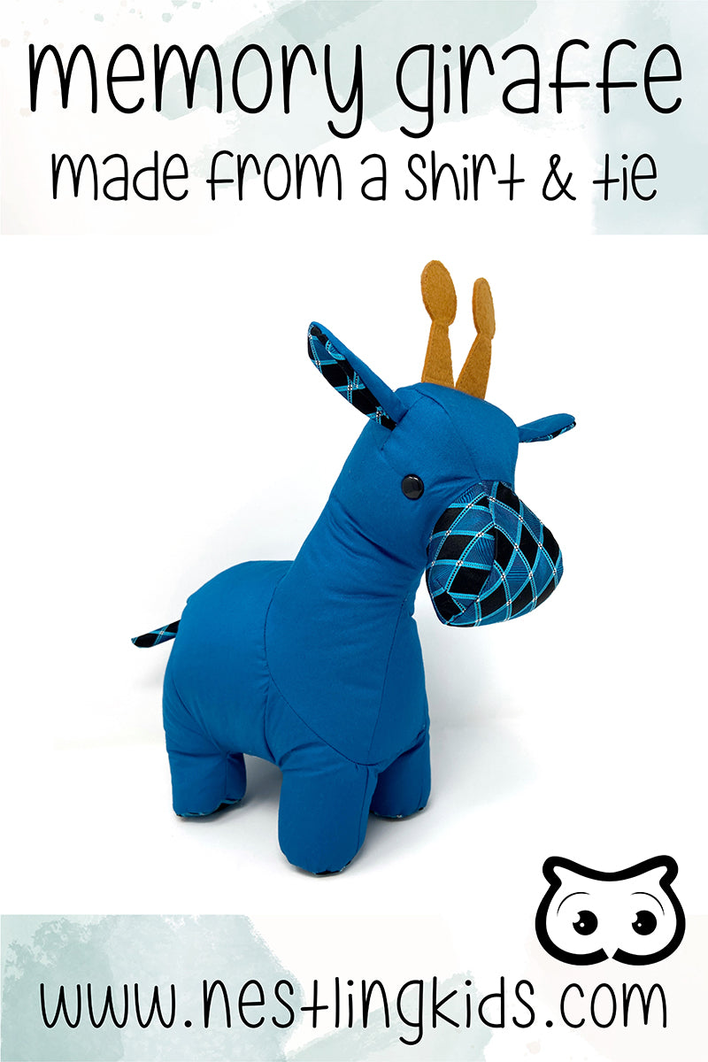 Memory Giraffe made from a Shirt & Tie – Nestling Keepsakes