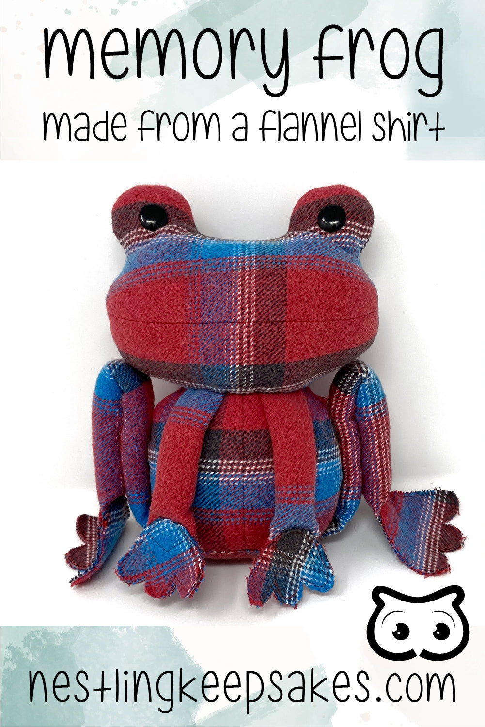 Memorial Frog made from a Flannel Shirt – Nestling Keepsakes