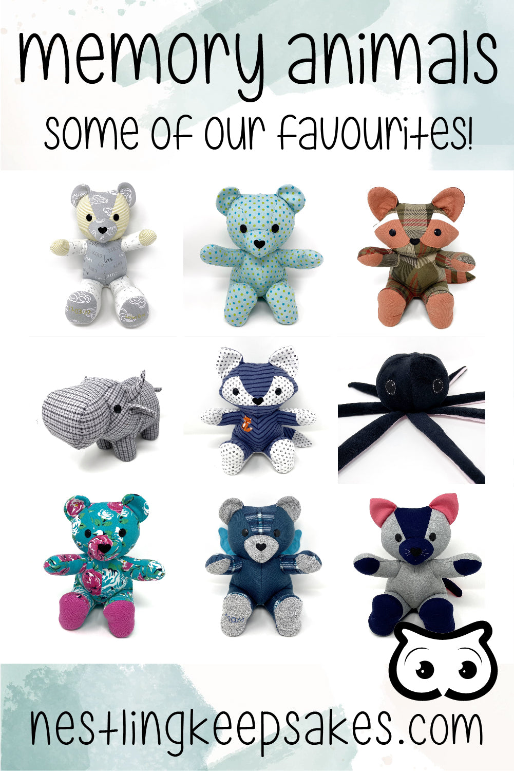 Some of our recent favourite Keepsake Memory Bears – Nestling Keepsakes
