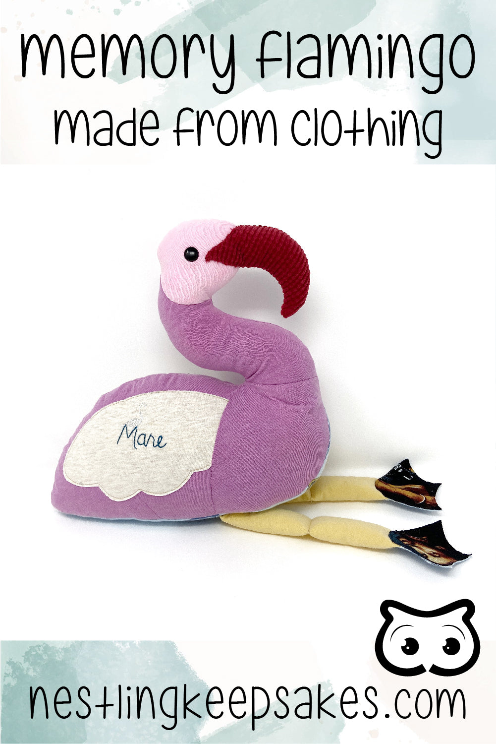 Memory Flamingo made from Clothing – Nestling Keepsakes