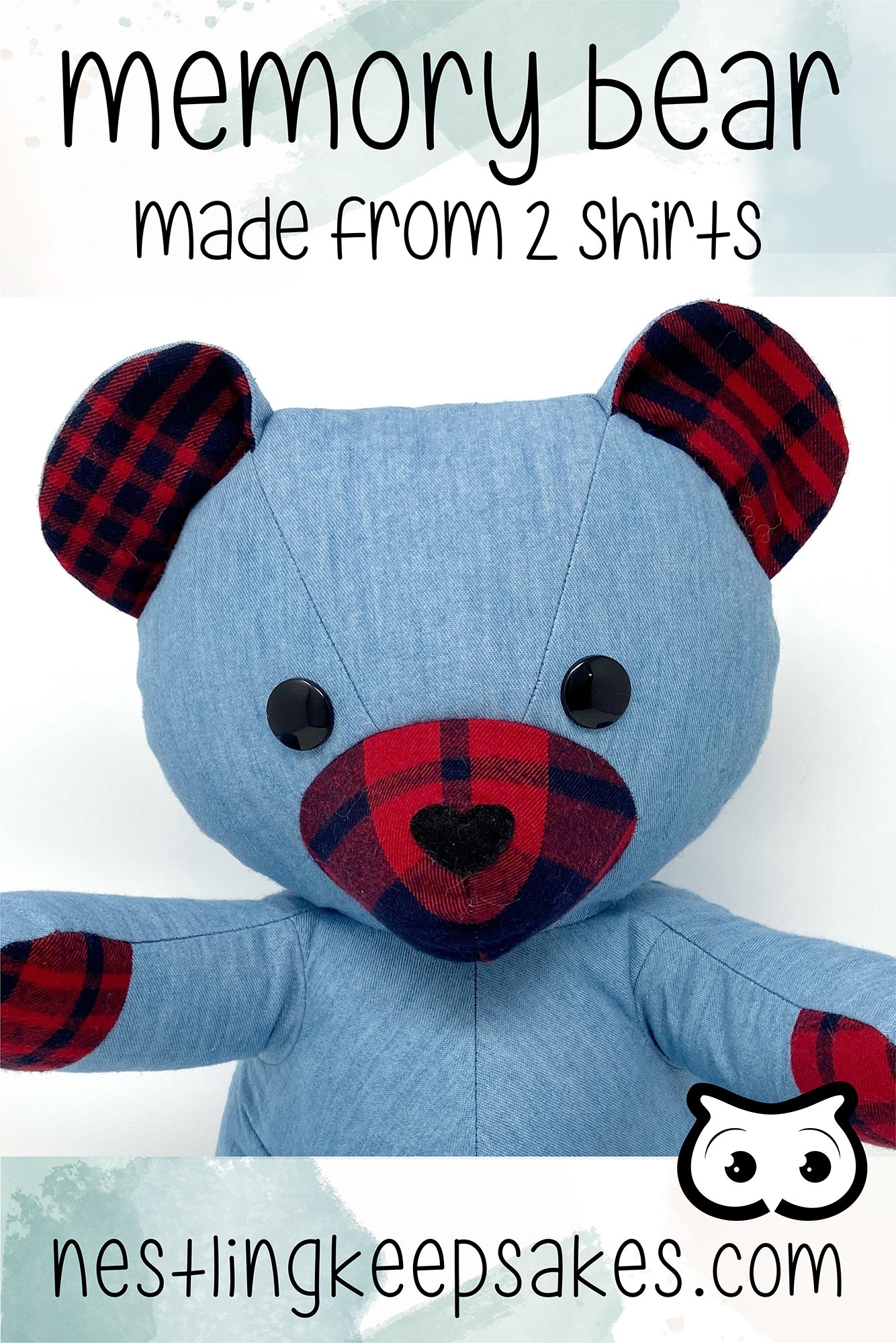 Memory Bear made from 2 Shirts – Nestling Keepsakes