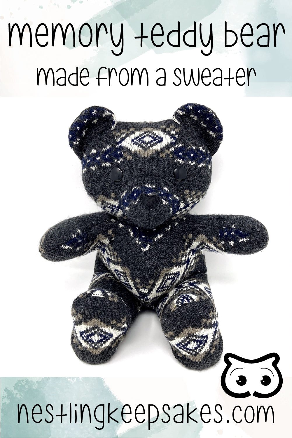 Memory Teddy Bear made from a Sweater – Nestling Keepsakes