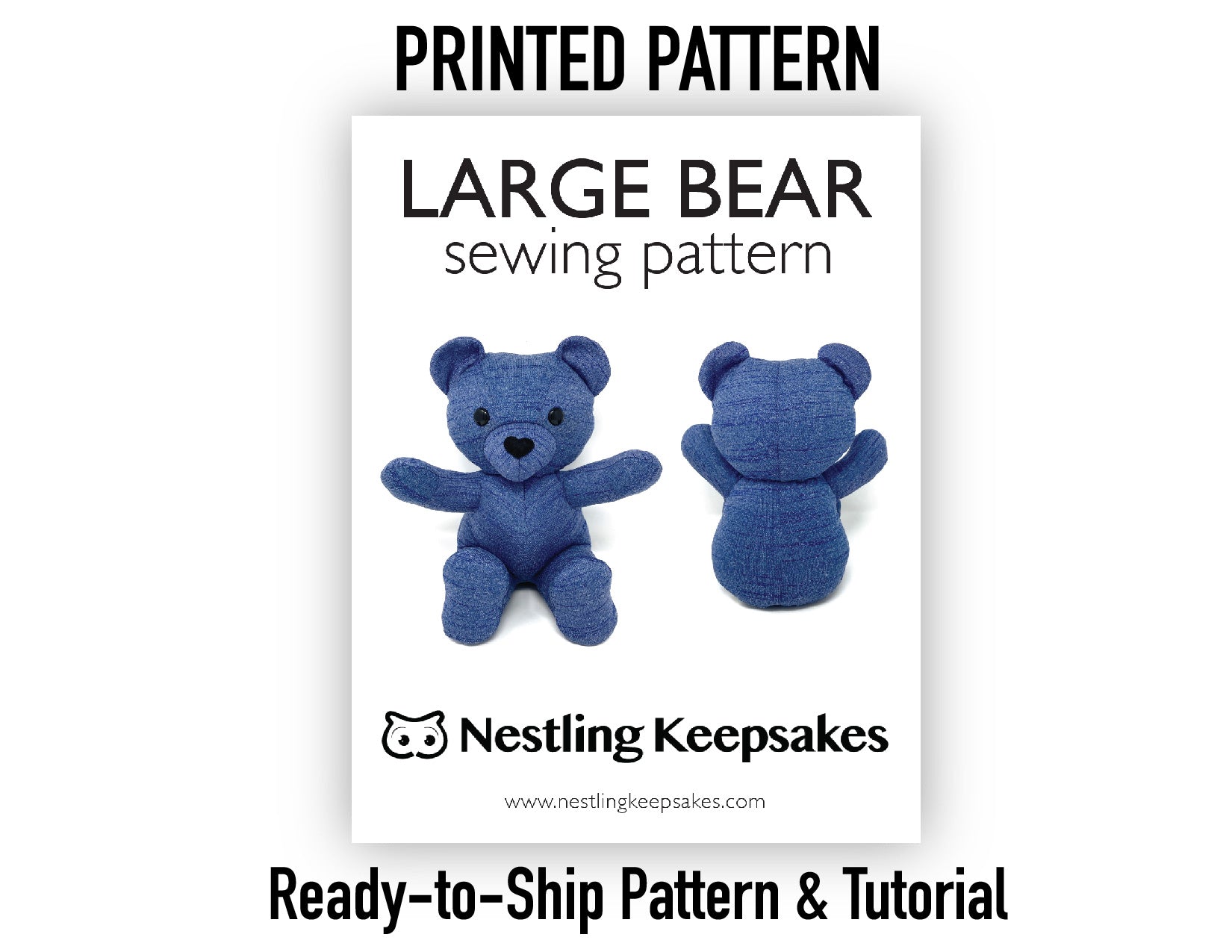 Memory Teddy Bear Sewing Pattern Memory Bear Sewing Kit SMALL 8.5"